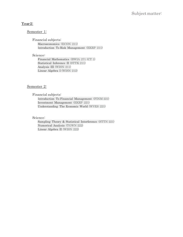 Subjects covered | PDF