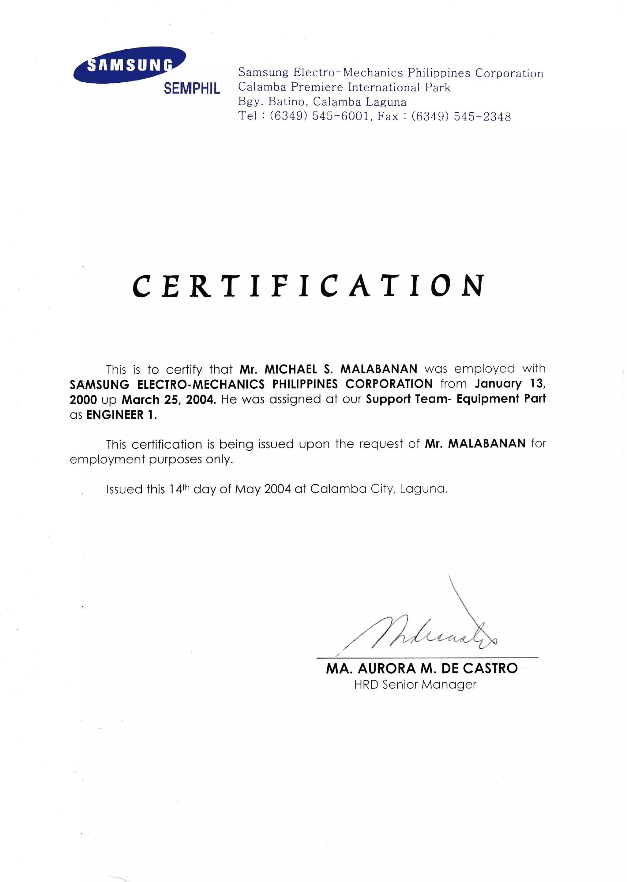 samsung cert | PDF