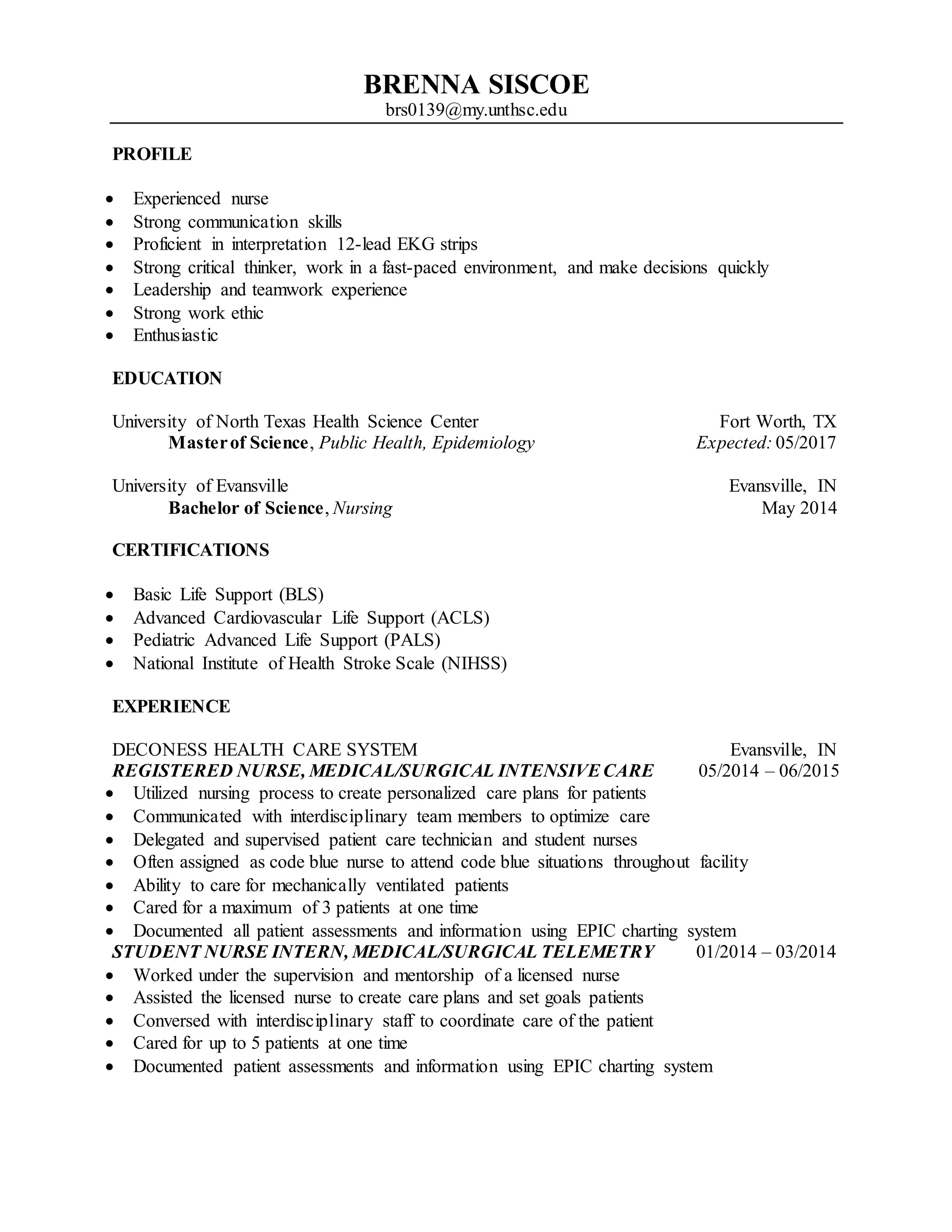 SiscoeRevisedResume | PDF