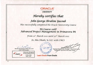 106p certificate - oracle | PDF