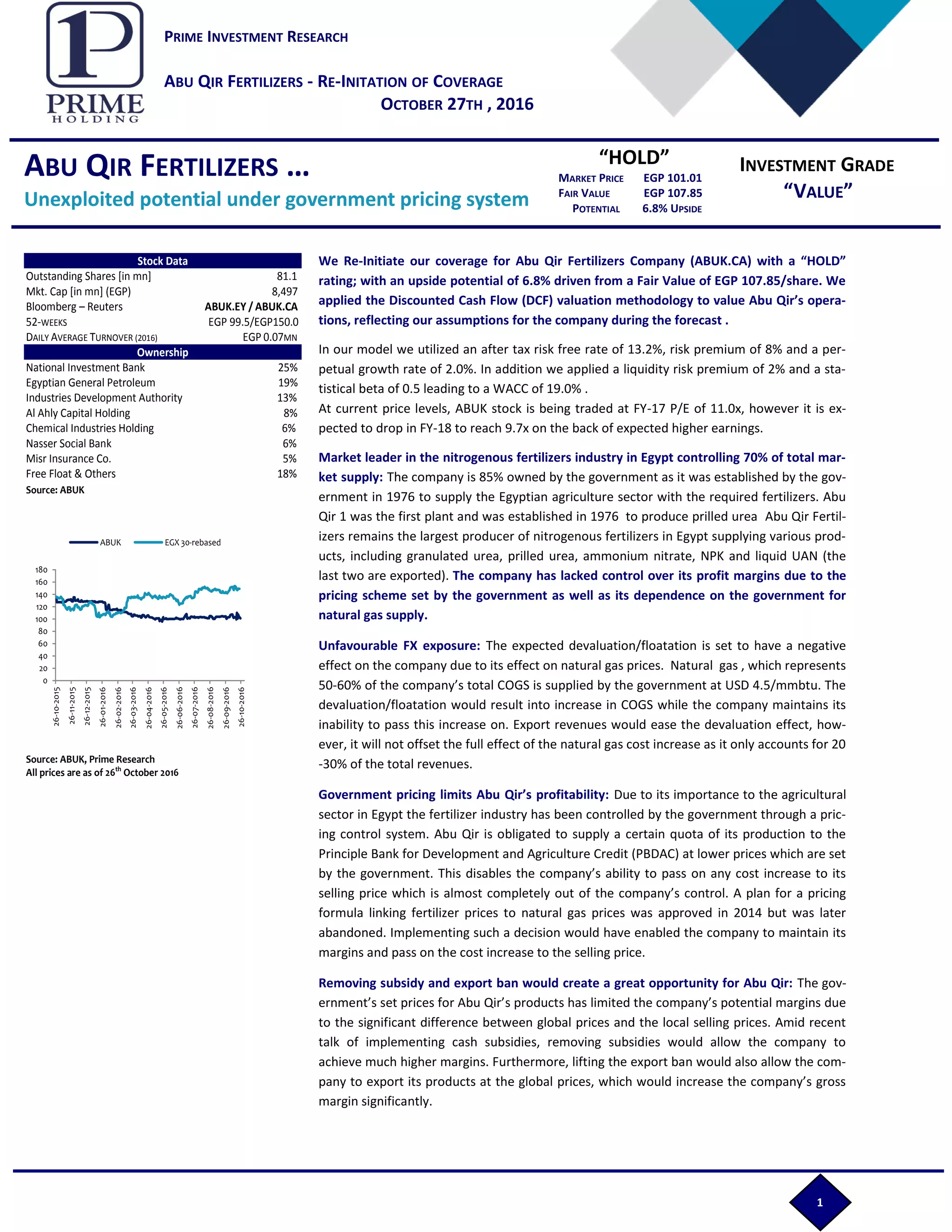 ABUK Model Update Re-initiation of Coverage - October 2016 (2) | PDF