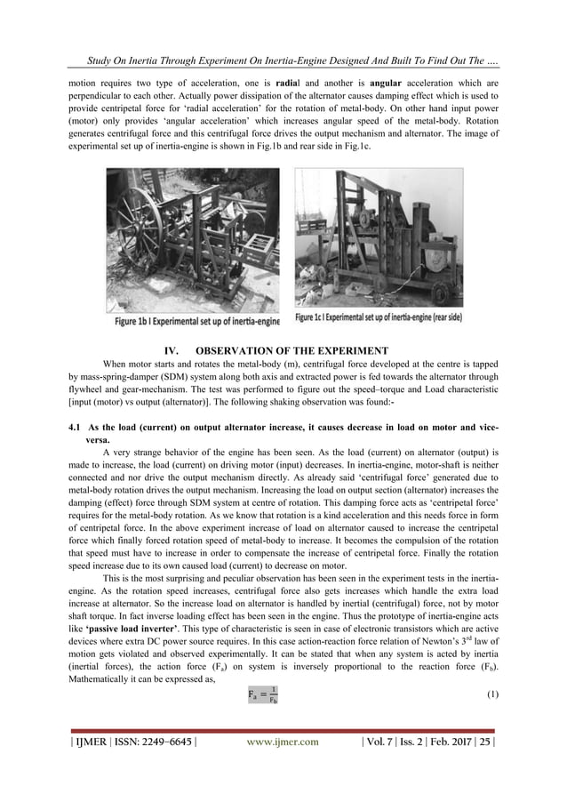 Study on Inertia through Experiment on Inertia-Engine Designed and ...