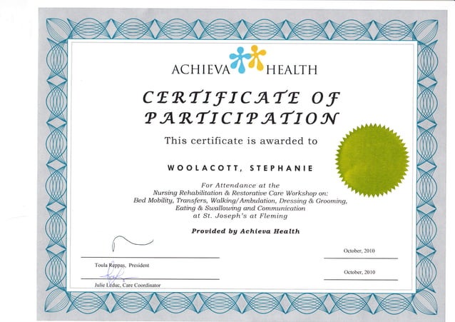 Nursing Rehabilitation & Restorative Care Certificate | PDF