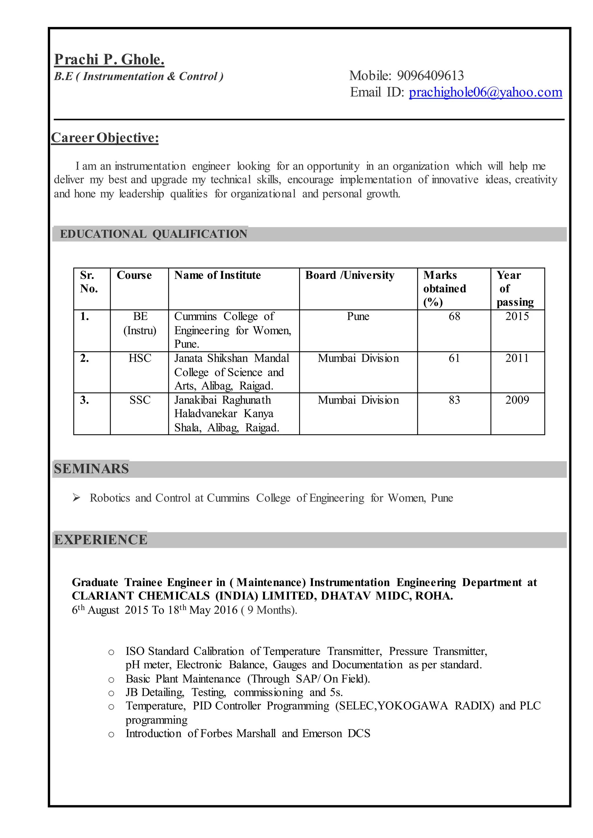 Prachi resume | DOCX