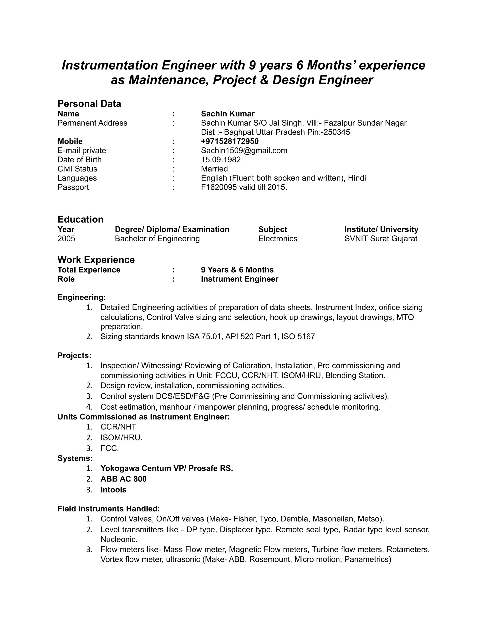 Sachin_Kumar_CV_Instrument | PDF