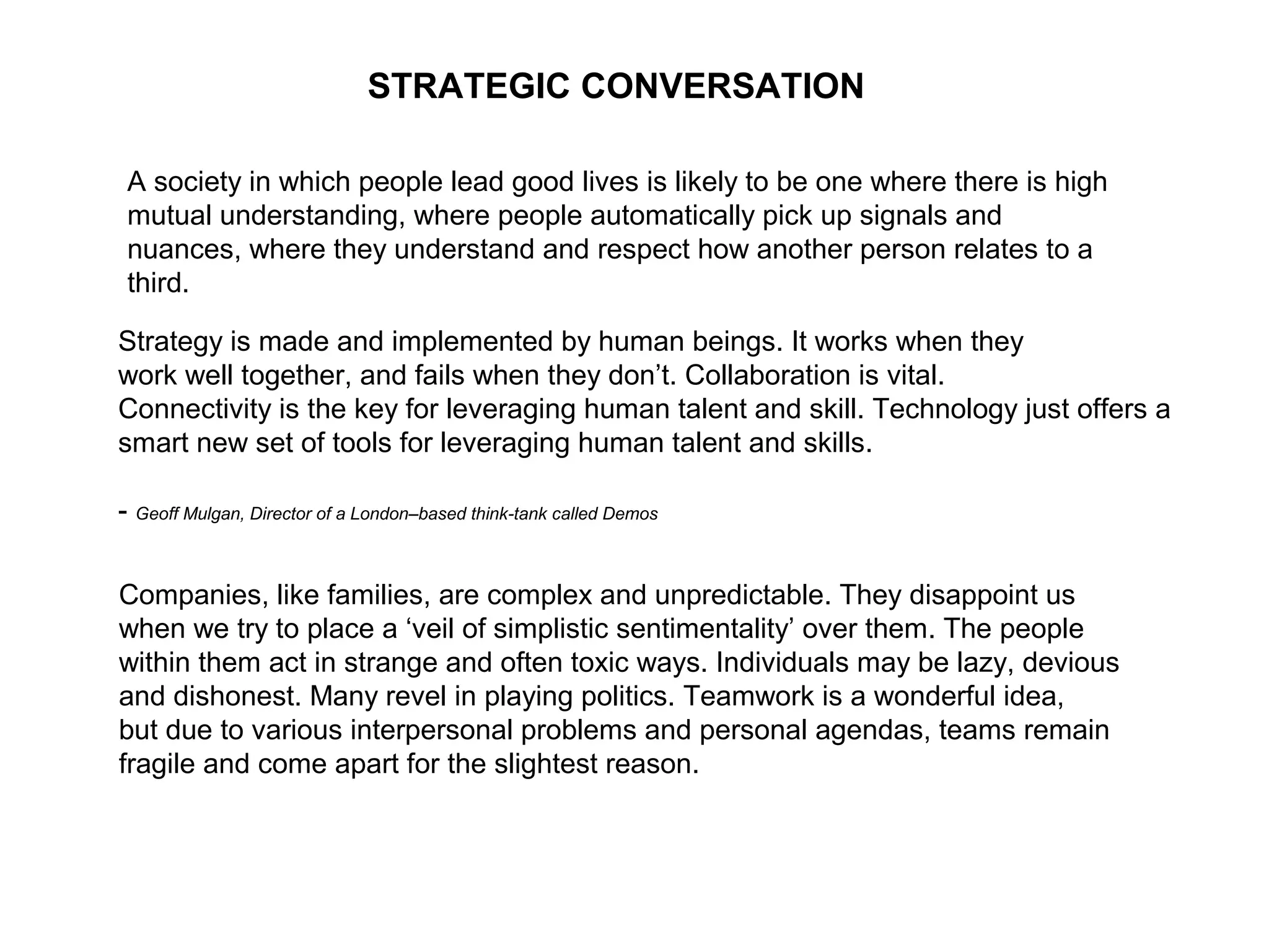 STRATEGIC CONVERSATION | PPT