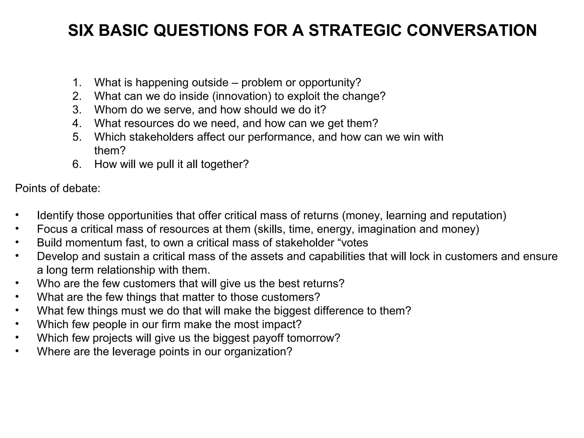 STRATEGIC CONVERSATION | PPT