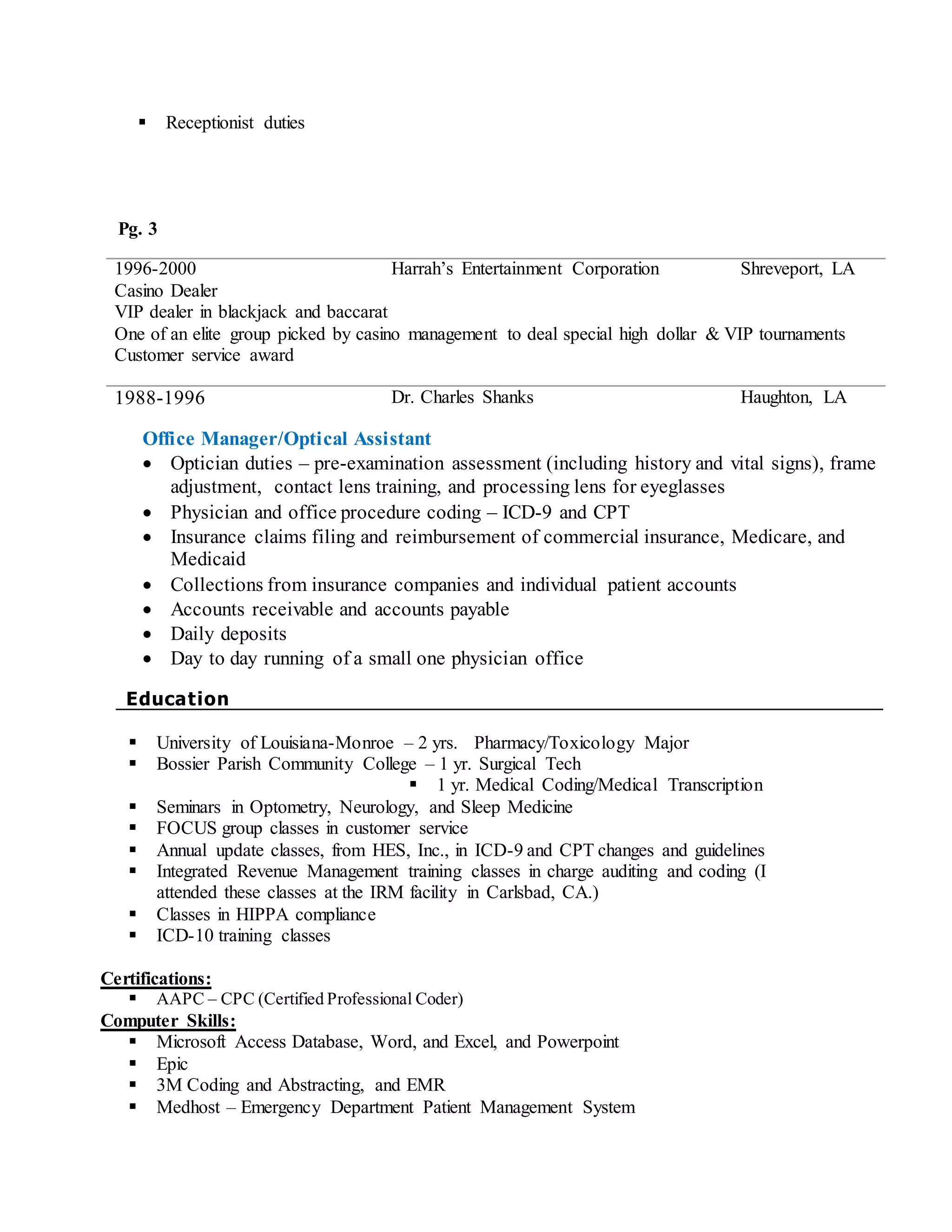 Angie's Resume' 2015 | DOCX