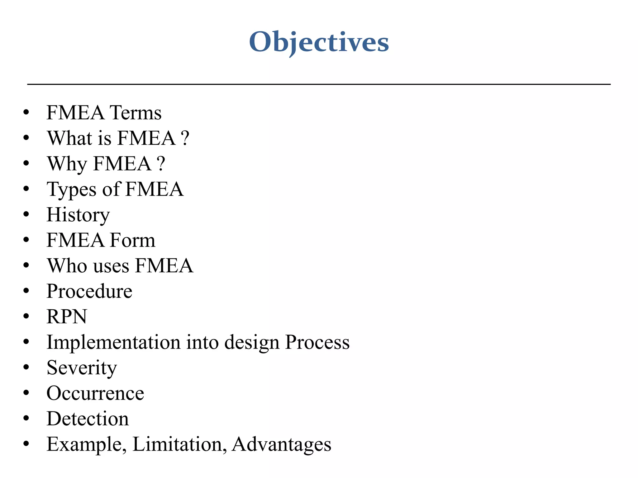 FMEA Presentation | PPTX