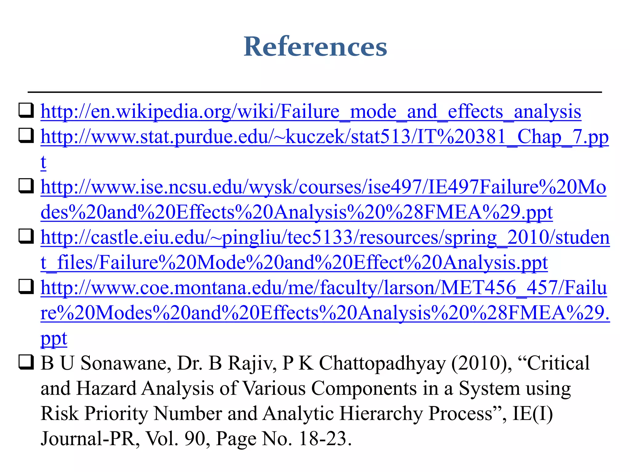 FMEA Presentation | PPTX