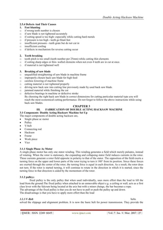 Double Acting Hacksaw Machine | PDF