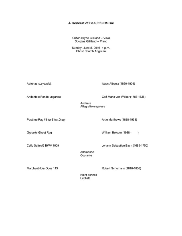 Recital Program | DOCX