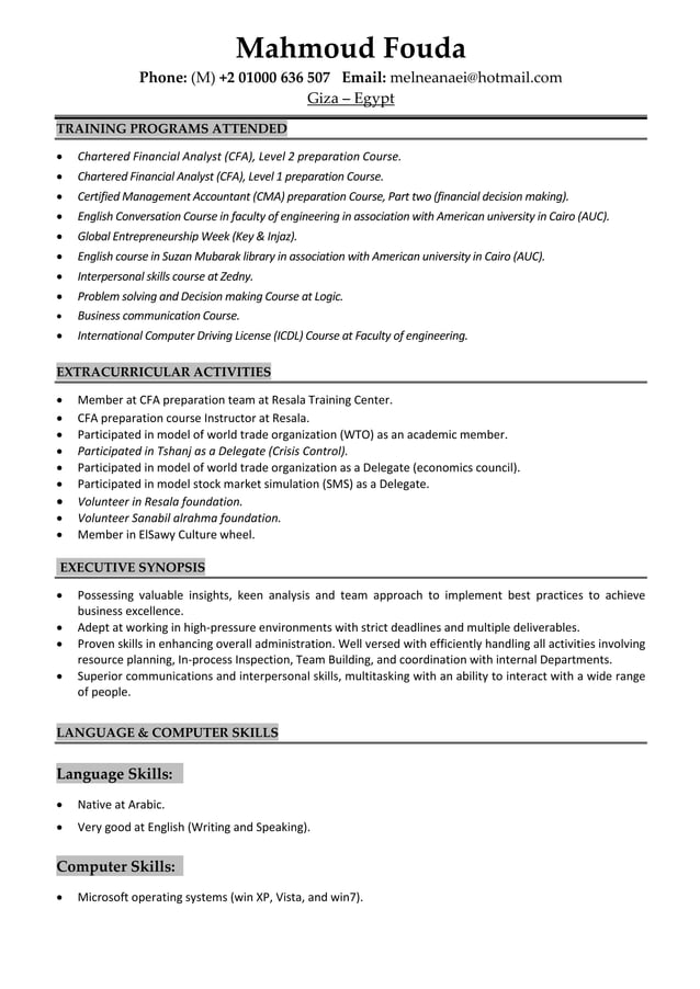 mahmoud fouda CV | PDF