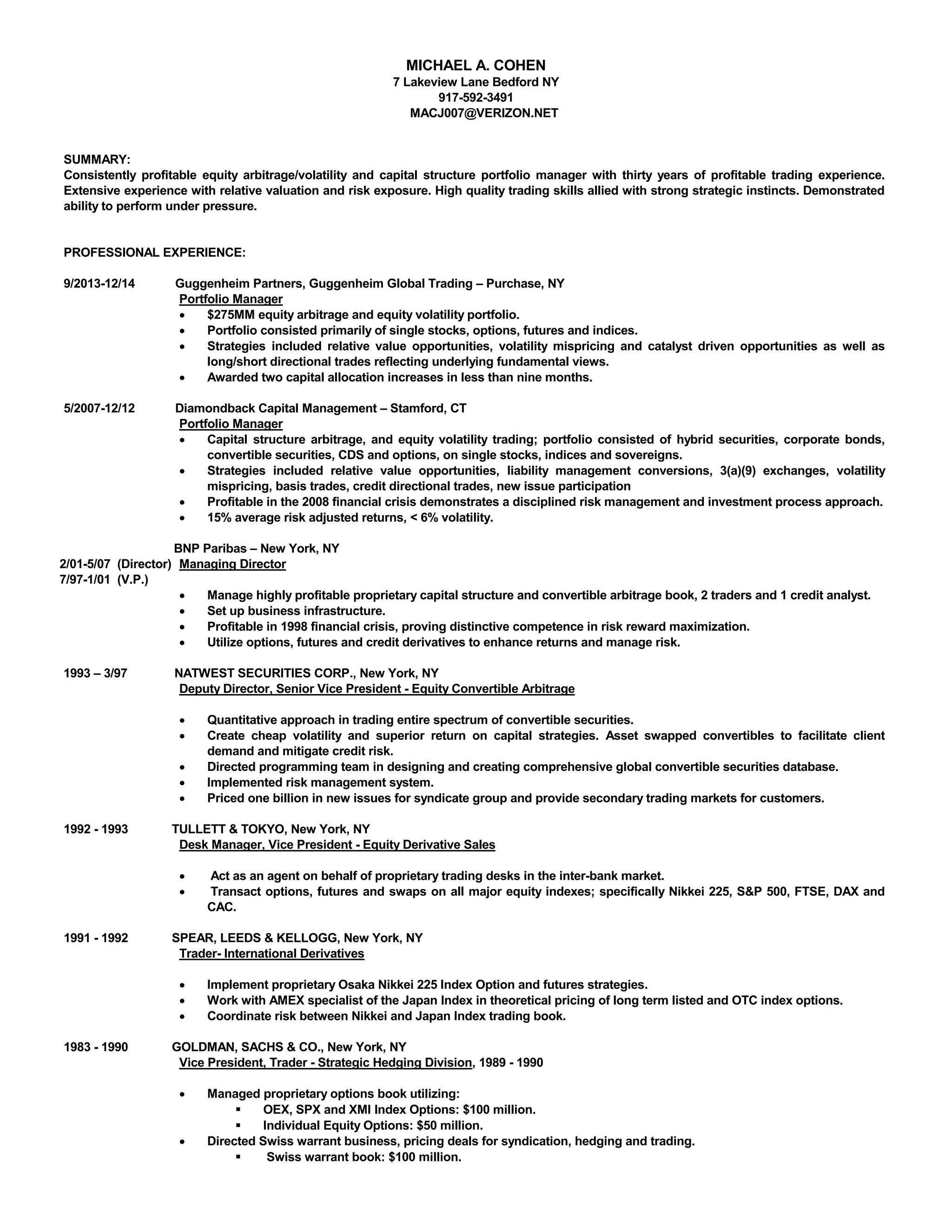Cohen RESUME-1214v | PDF