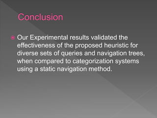 Effective Navigation of Query Results Based On Hierarchies | PPT