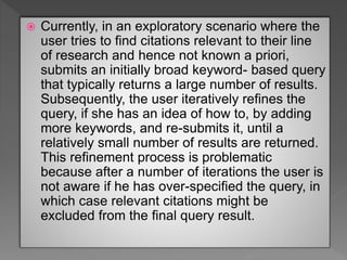 Effective Navigation of Query Results Based On Hierarchies | PPT