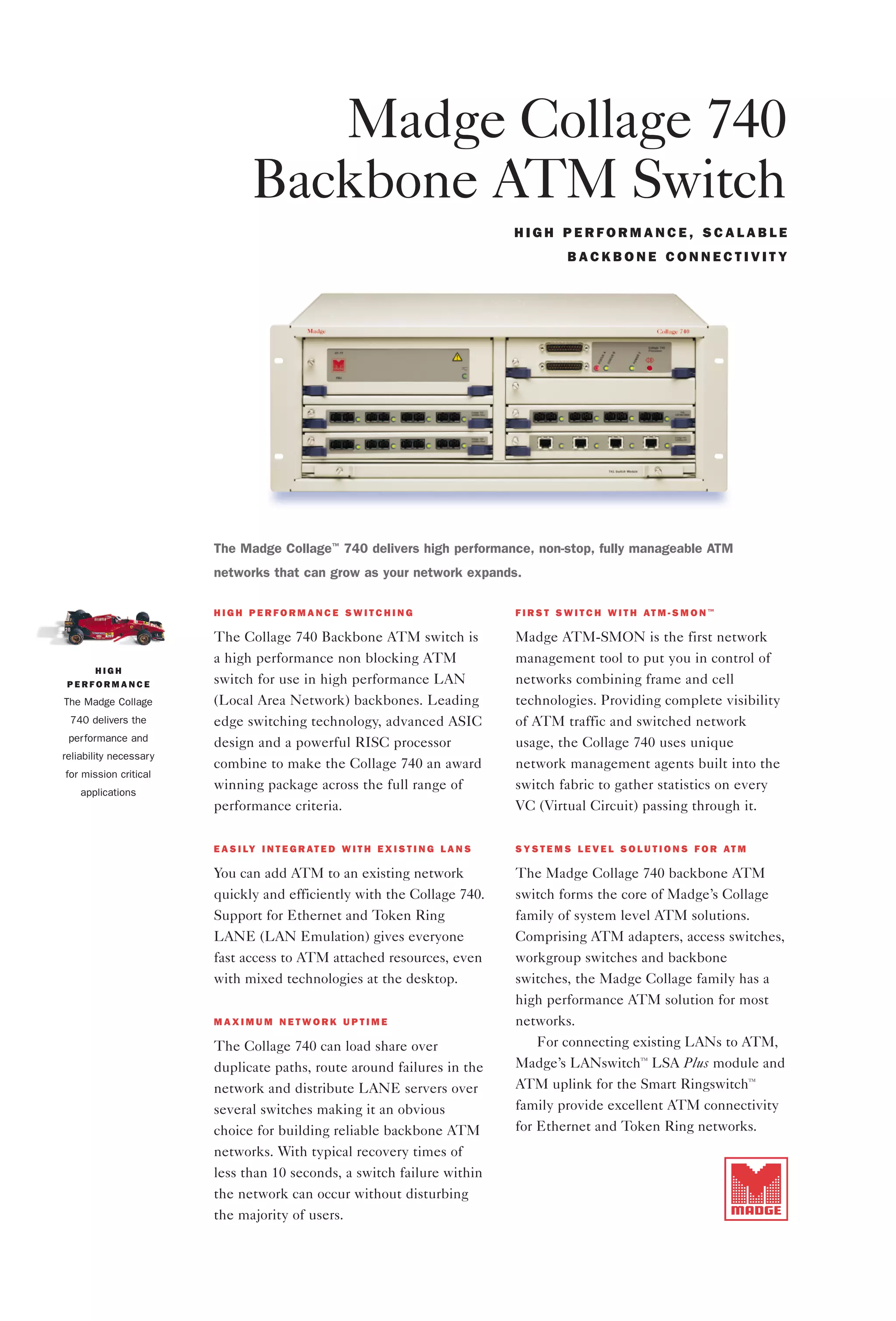 Madge Collage 740 Backbone ATM Switch | PDF