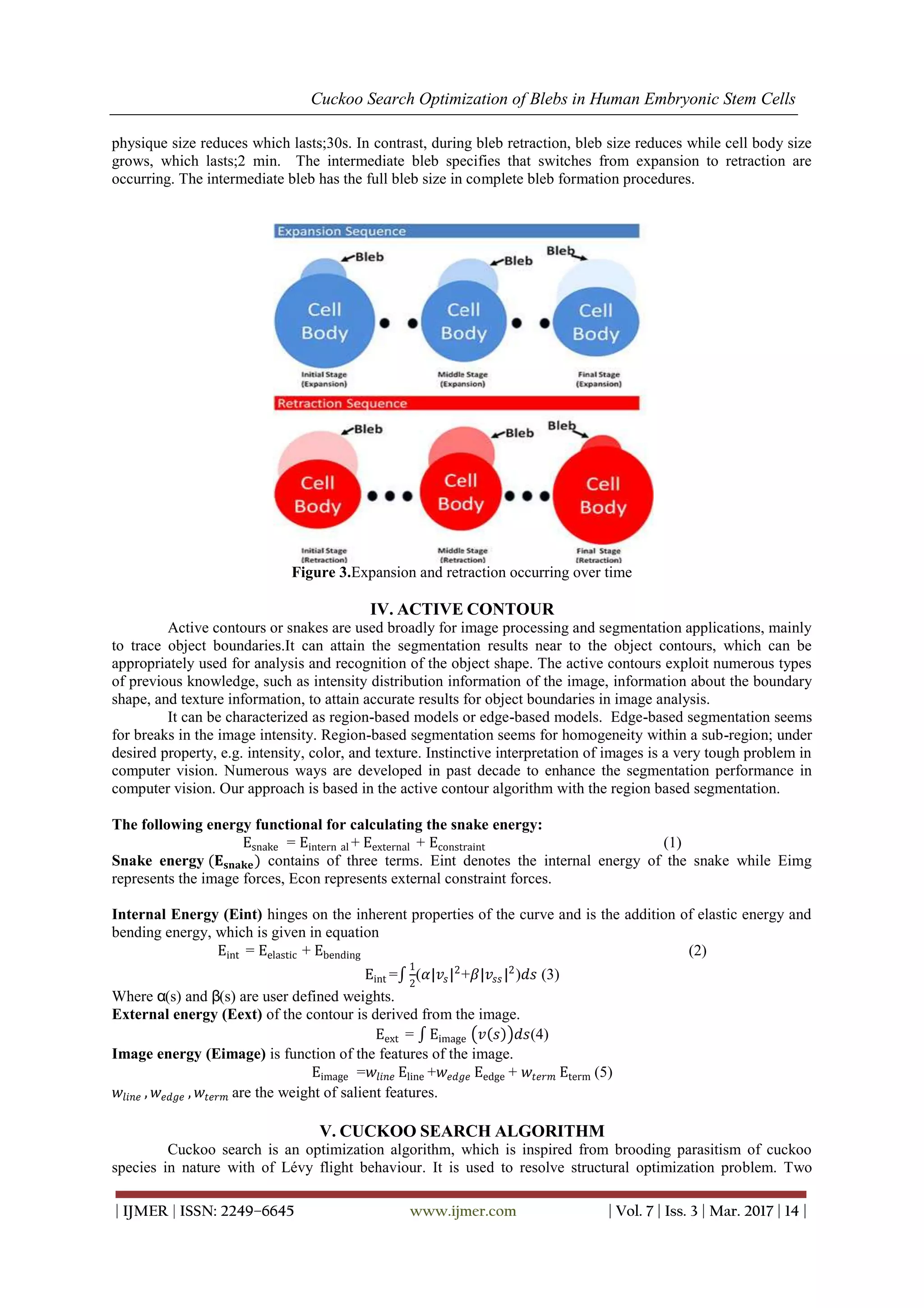 Cuckoo Search Optimization of Blebs in Human Embryonic Stem Cells | PDF