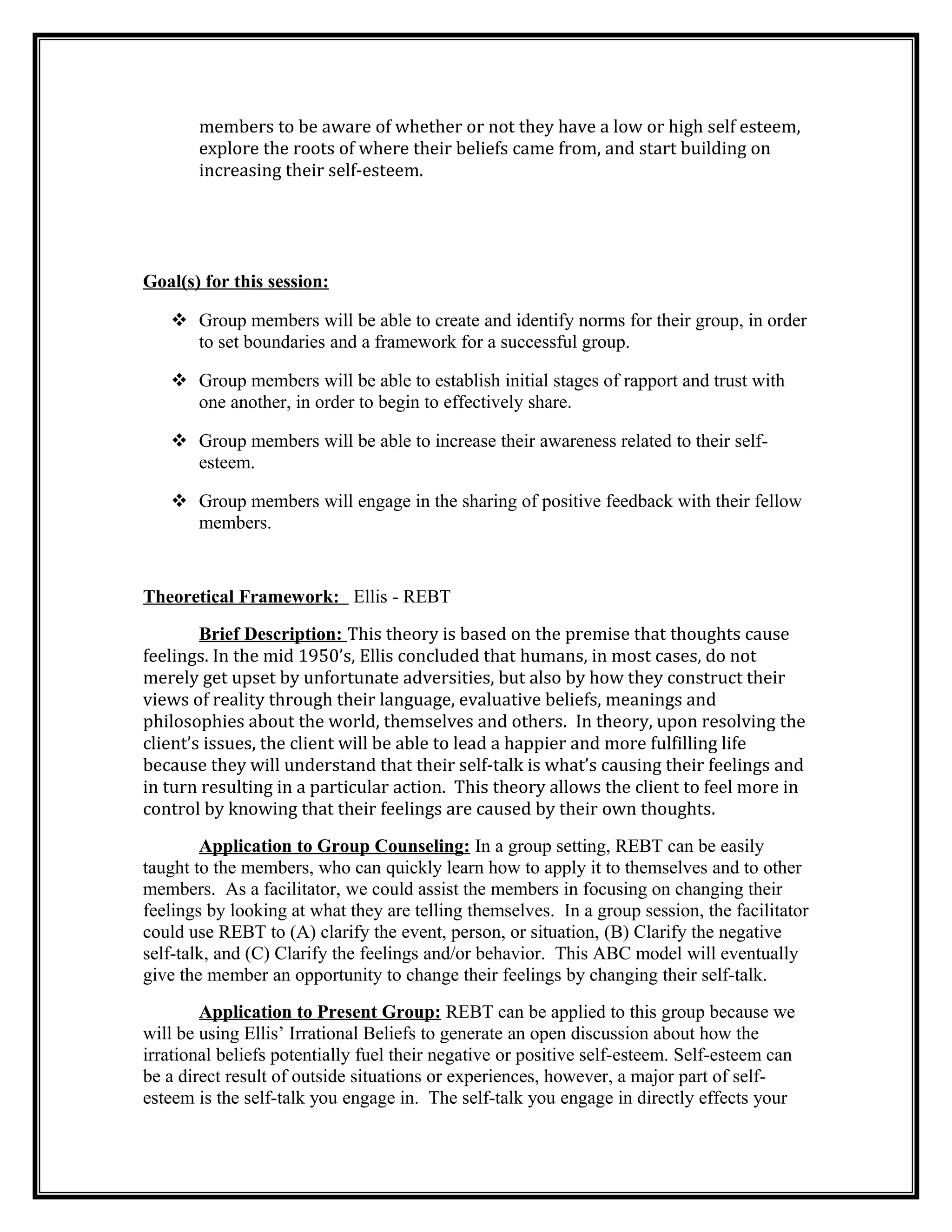 Counseling Group Lesson Plan | DOC