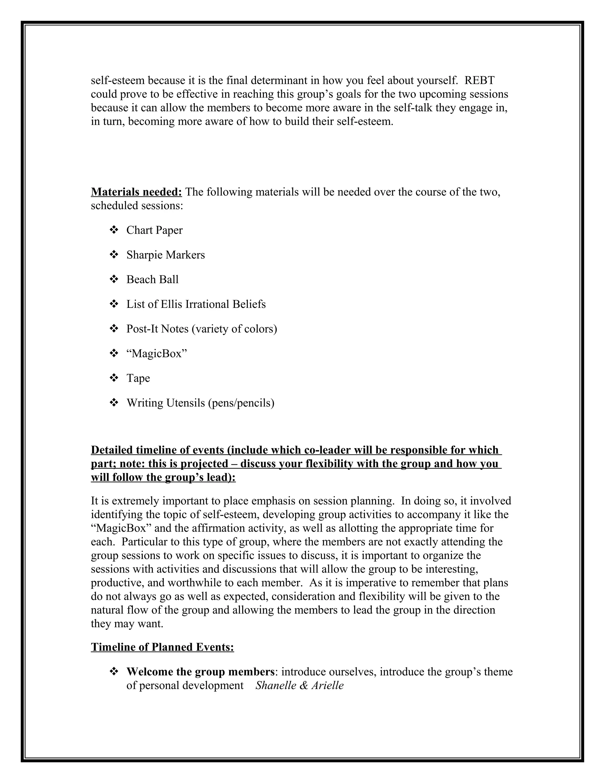 Counseling Group Lesson Plan | DOC