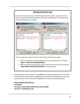 SAP SQL Anywhere High Availability Tutorial for Business Objects | DOCX | Databases | Computer ...