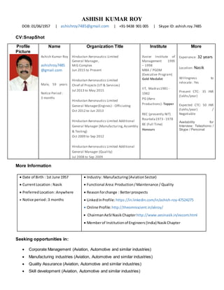 Resume Ashish Roy 22.11.2016