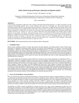 SET2013_Study of hotel performance using data envelopment analysis_26-29 Aug 2013 | PDF