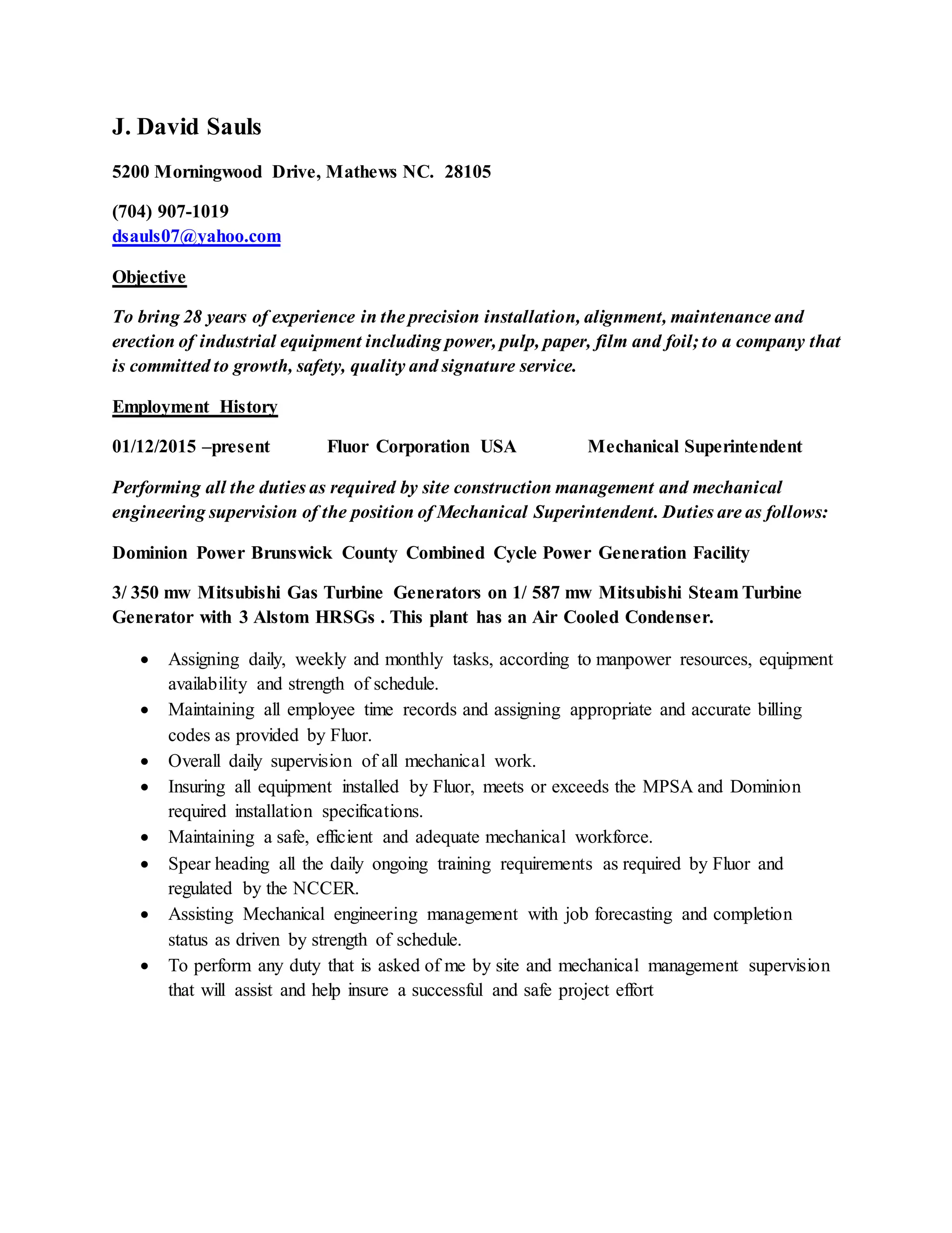 David's resume' | PDF