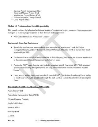 PMP COURSE OUTLINE PMBOK 5TH ED MODIFIED- OCT 2015 | PDF