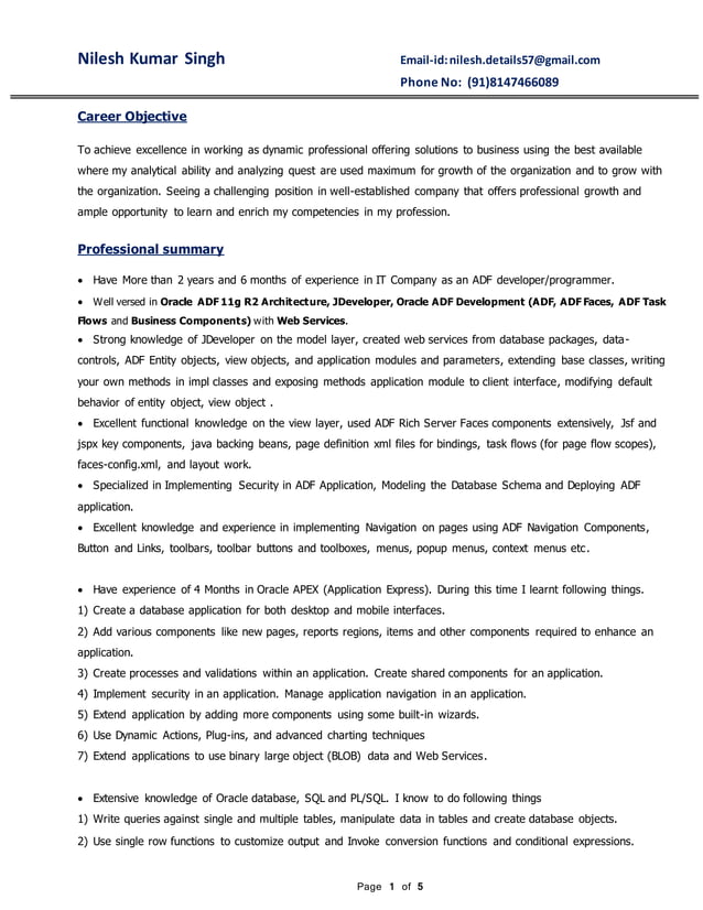 Resume--Nilesh_kumar_singh_ADF | PDF