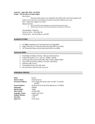 Kaliraj_Chithiraikannu_Official_Resume | PDF