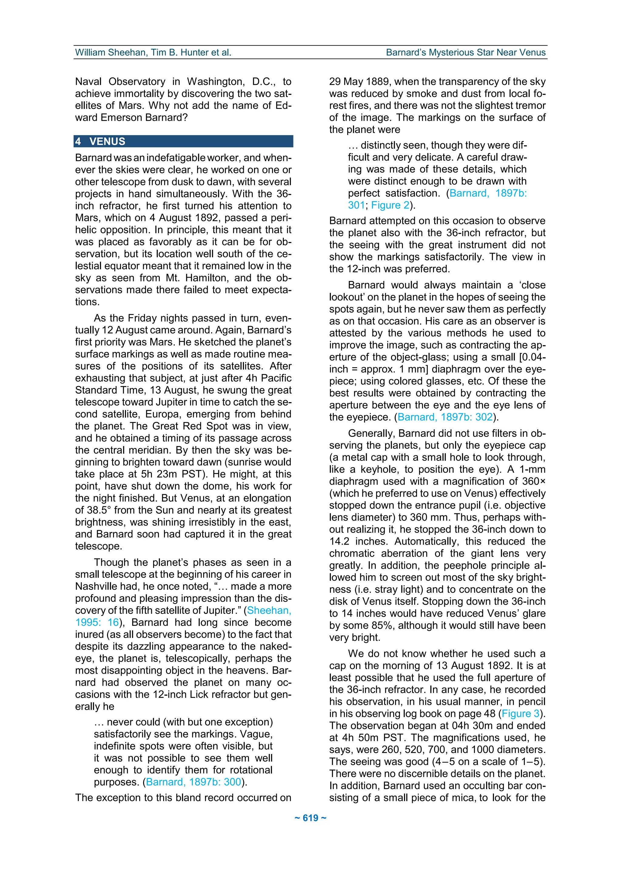 BARNARD’S MYSTERIOUS STAR NEAR VENUS: A STRANGE INTERLOPER NOTED DURING ...