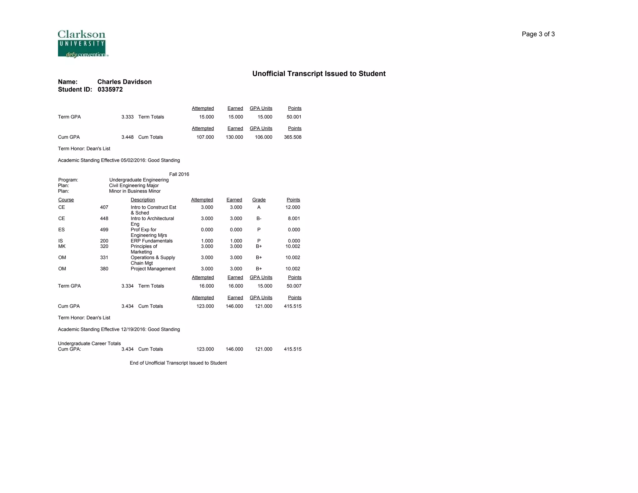 Unofficial_Transcript_2016 | PDF