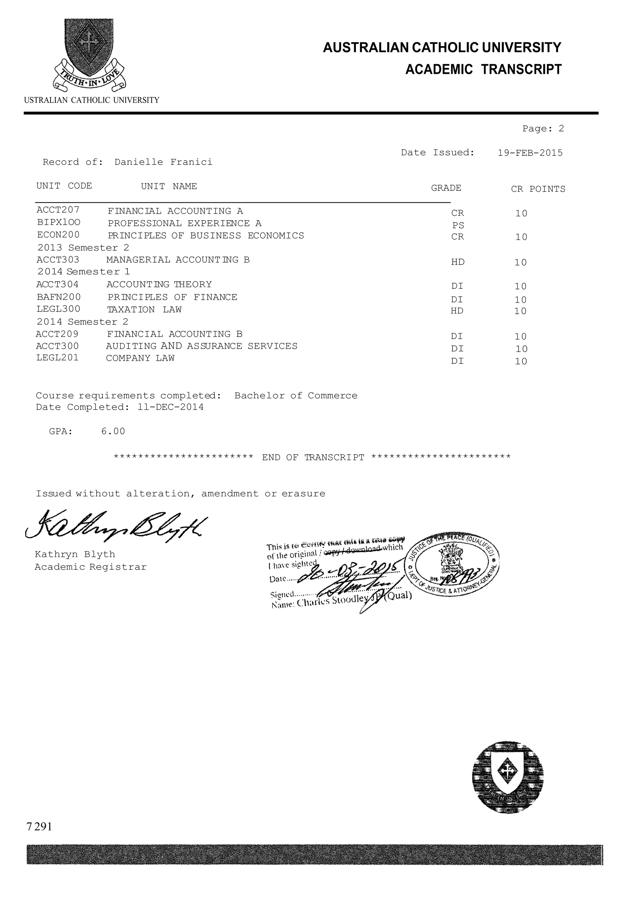 Academic Transcript 1 | PDF | Graduation | Personal Celebrations & Life Events