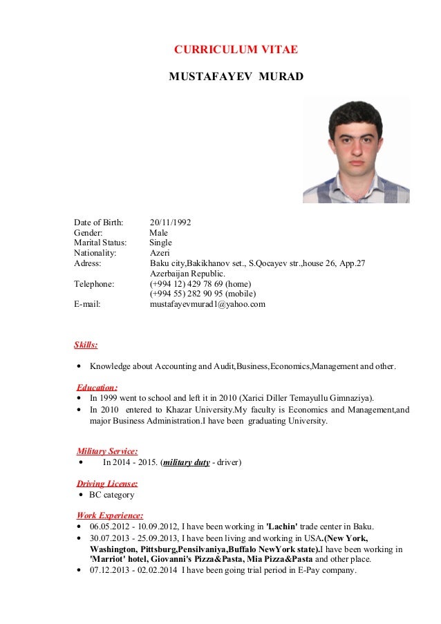 Murad Mustafayev,CV eng