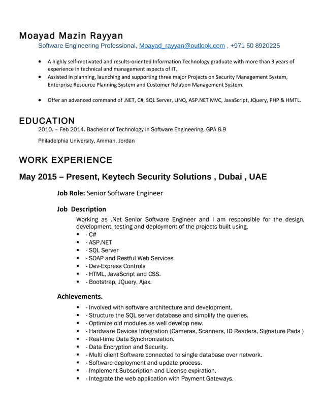 Moayad Rayyan Cv | PDF
