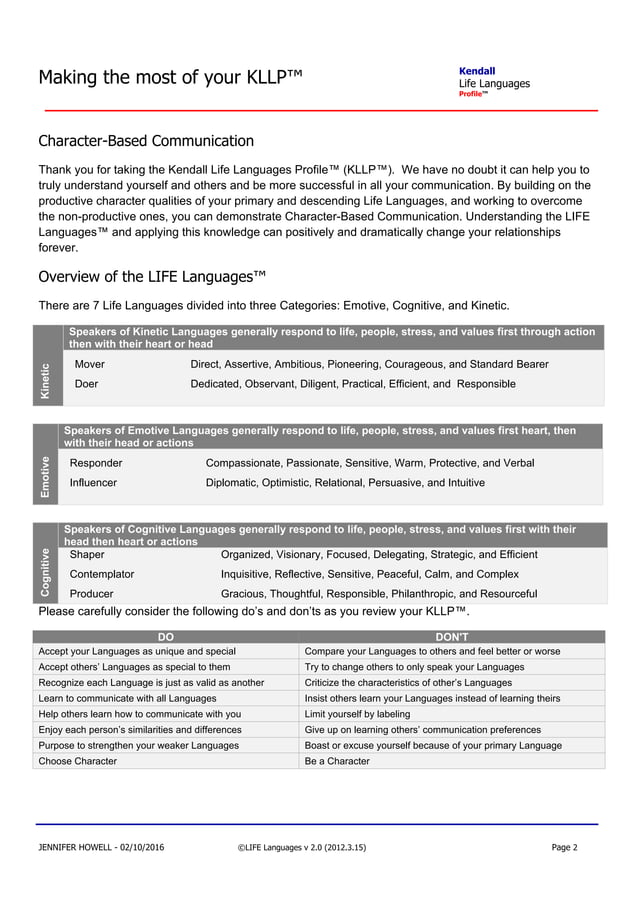 KLLP Profile Jennifer Howell | PDF