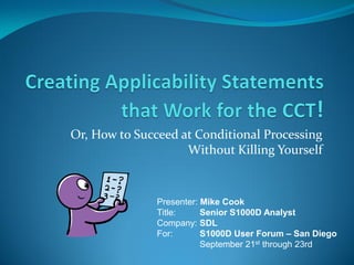 Creating Applicability Statements that Work! | PDF | Chemistry | Science