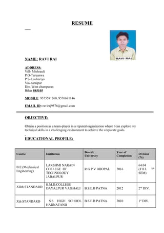 RAVI RESUME1 | DOC