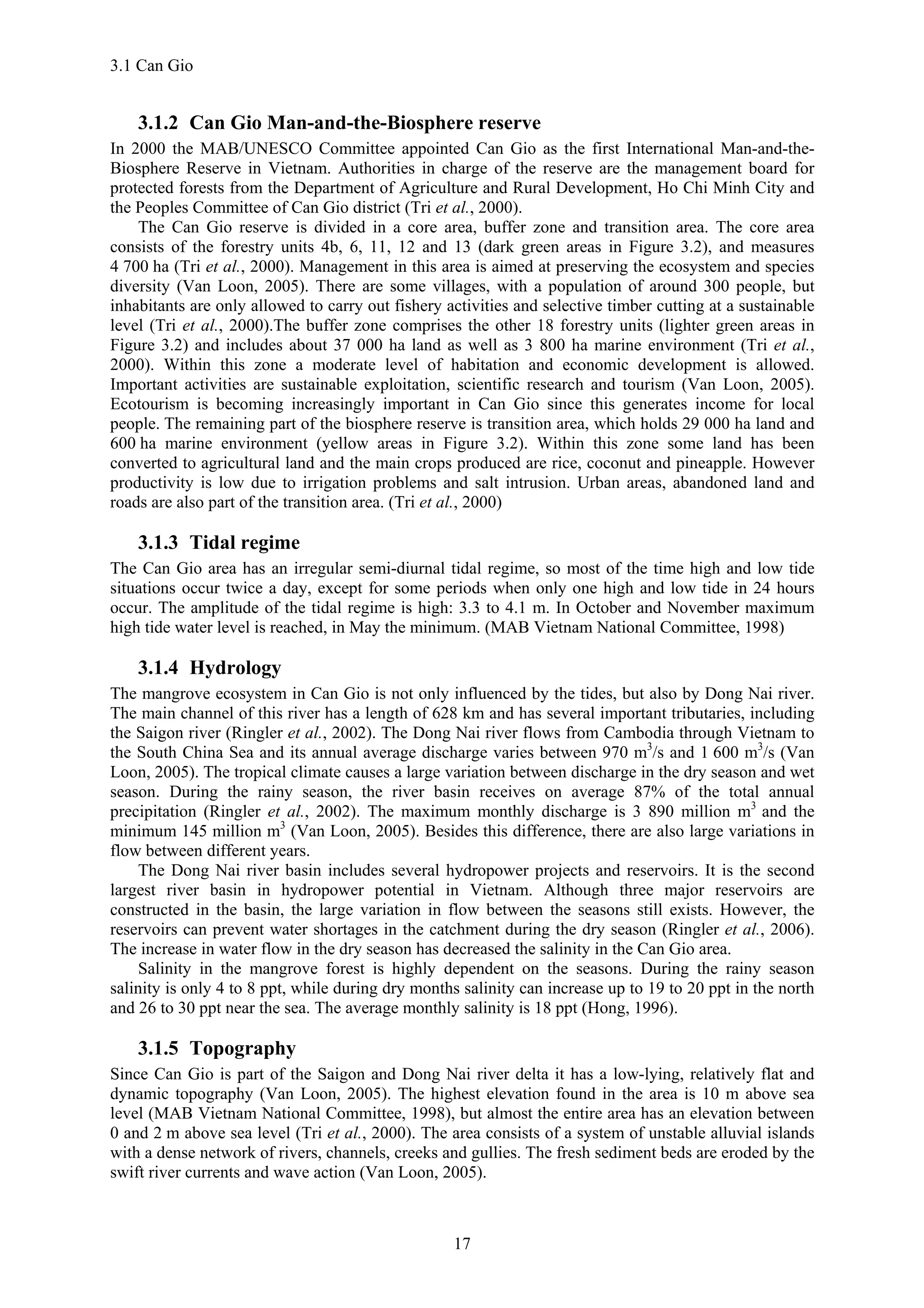 Te Brake and Van Huijgevoort 2008 - Hydrological classification of mangrove forests in Can Gio ...