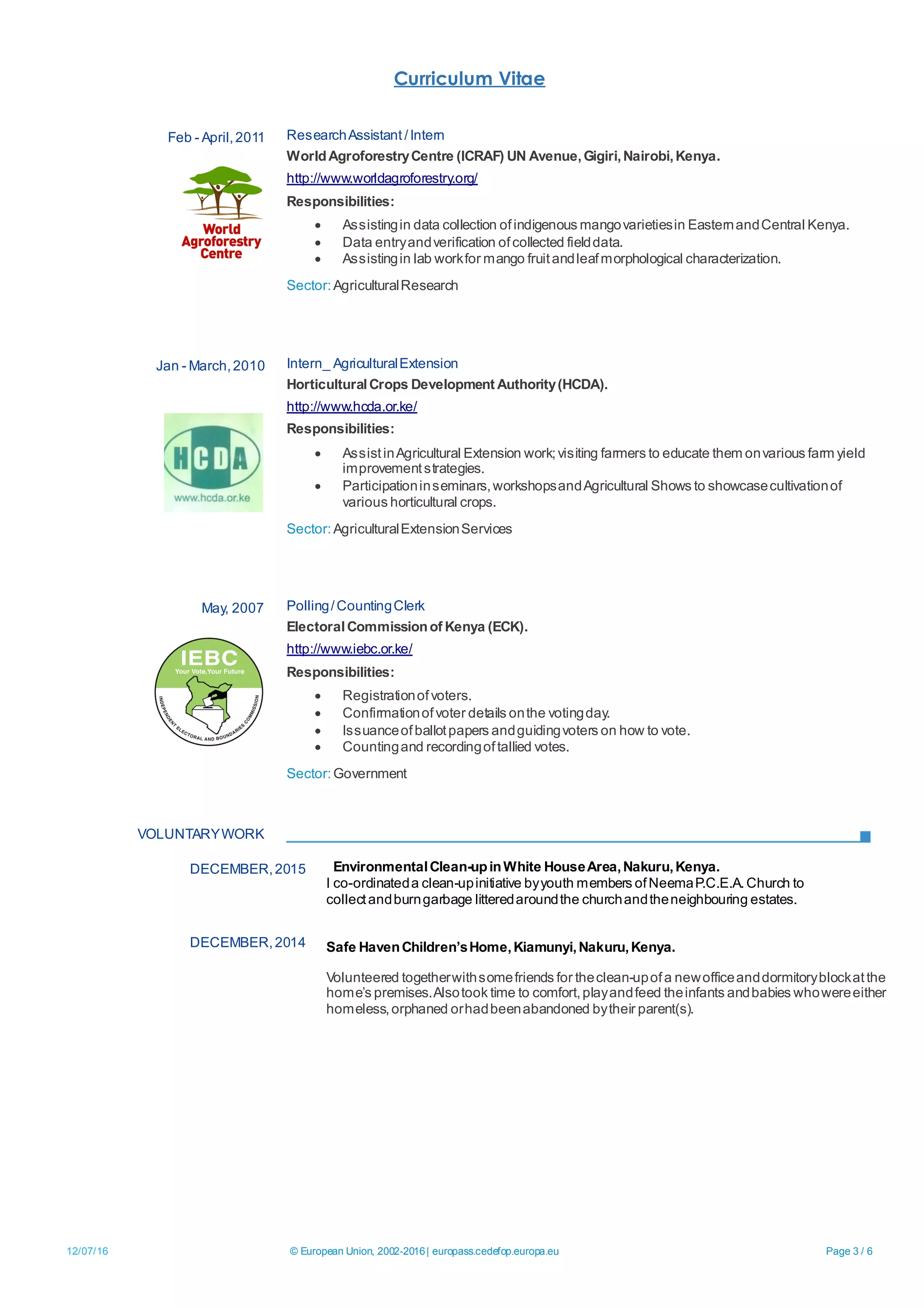 CHARLES WARUHIU CV_2016 | PDF