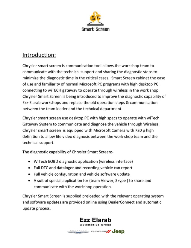 Chrysler Smart Screen | PDF