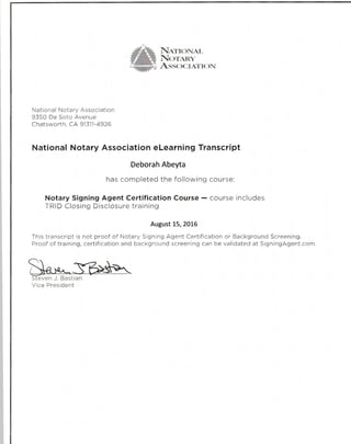 NNA Training Cert | PDF