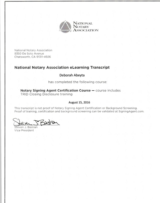 NNA Training Cert | PDF