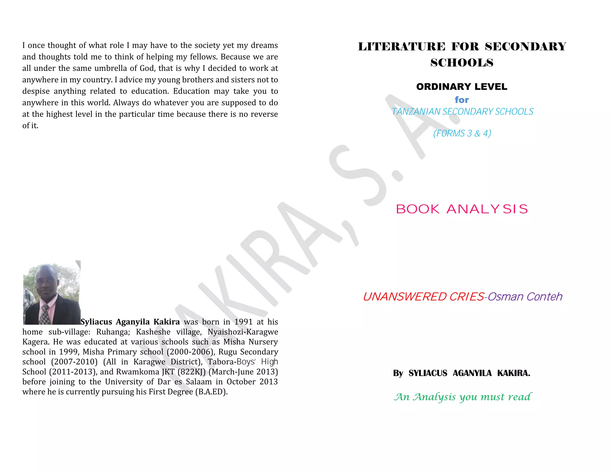 UNANSWERED CRIES-Analysed by Kakira, S.A. | PDF