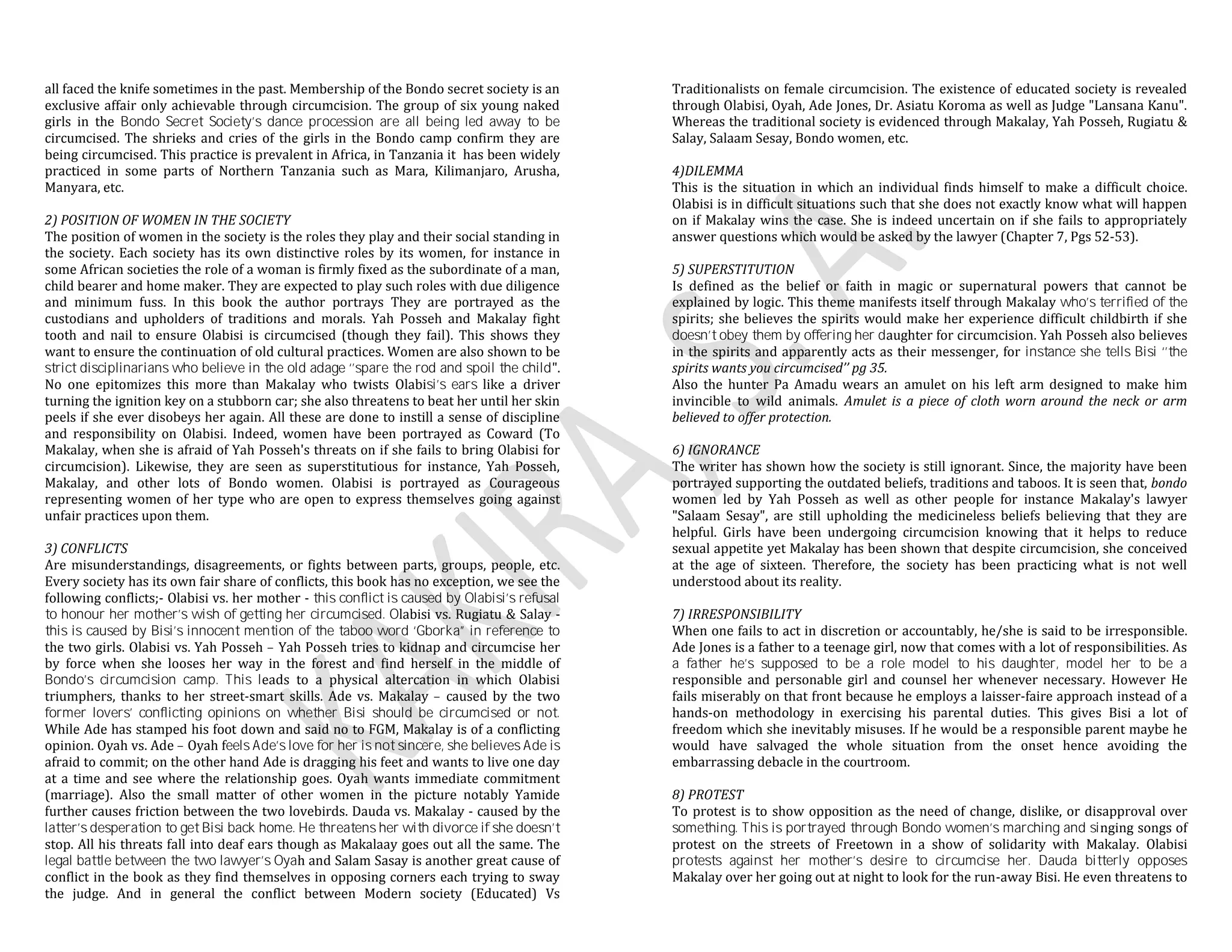 UNANSWERED CRIES-Analysed by Kakira, S.A. | PDF
