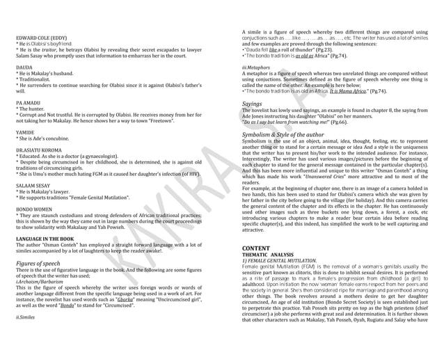 UNANSWERED CRIES-Analysed by Kakira, S.A. | PDF | Sports