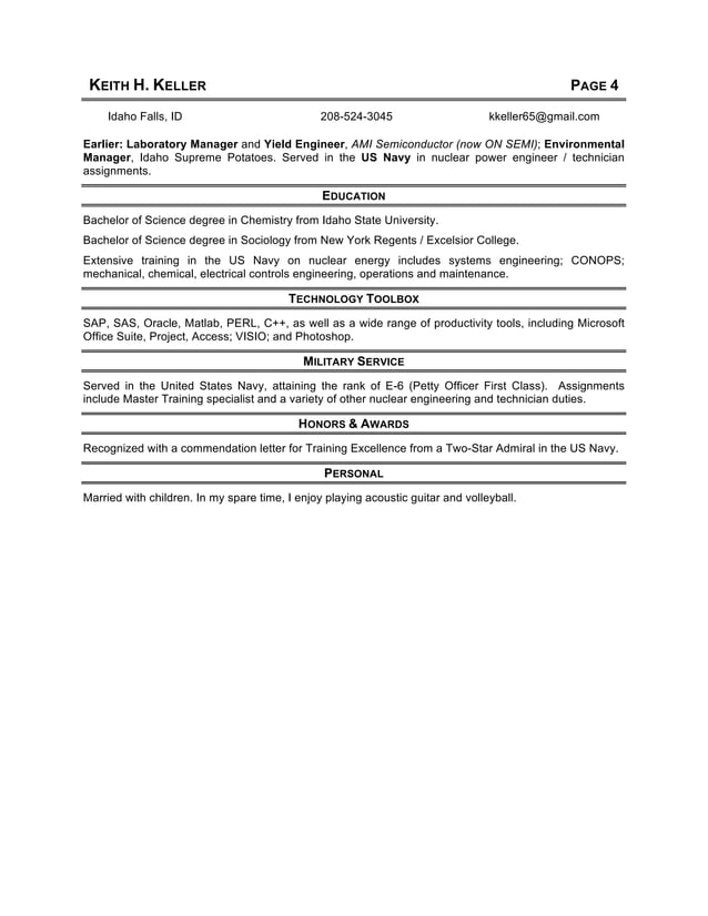 Keller, Keith EXPANDED RESUME | PDF