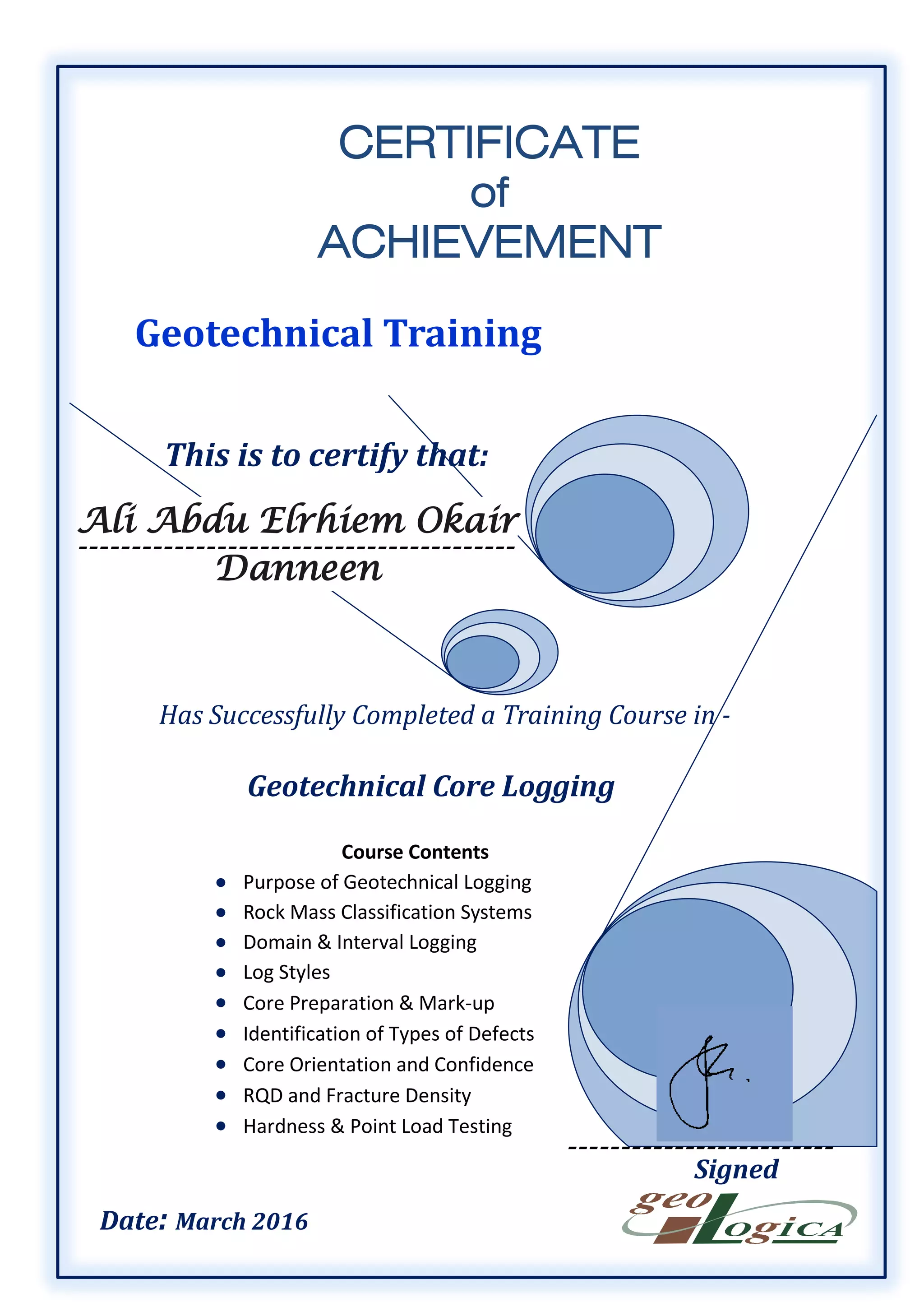 Certificate of Achievement_Ali Abdu Elrhiem Okair Danneen | PDF