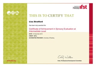 IFST Certificate | PDF